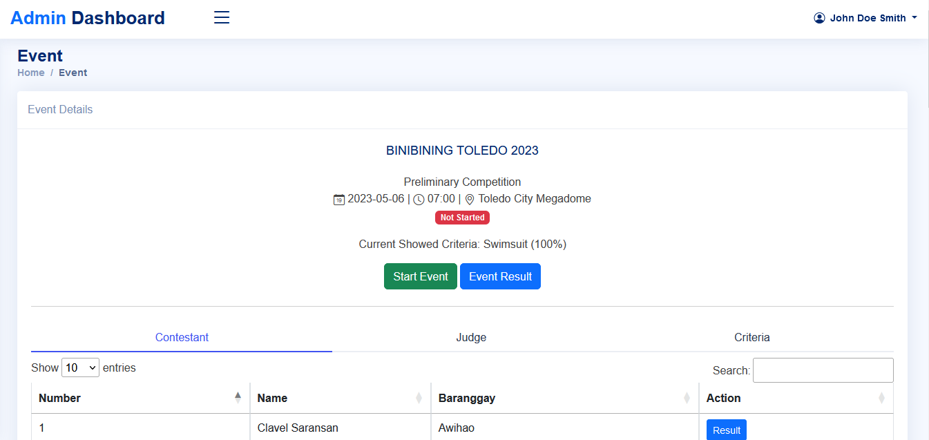 Tabulation System for the 2023 Toledo City Fiesta | tabulation-system